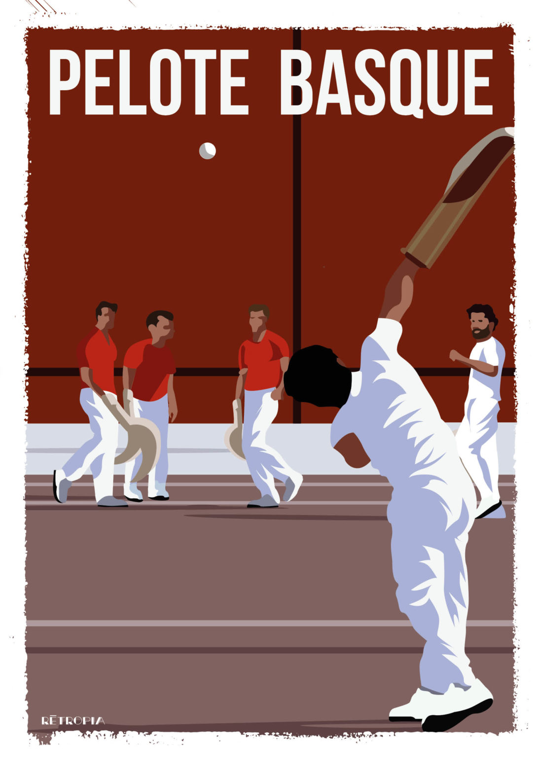Pelote Basque contre un fronton - Affiche décorative Retropia