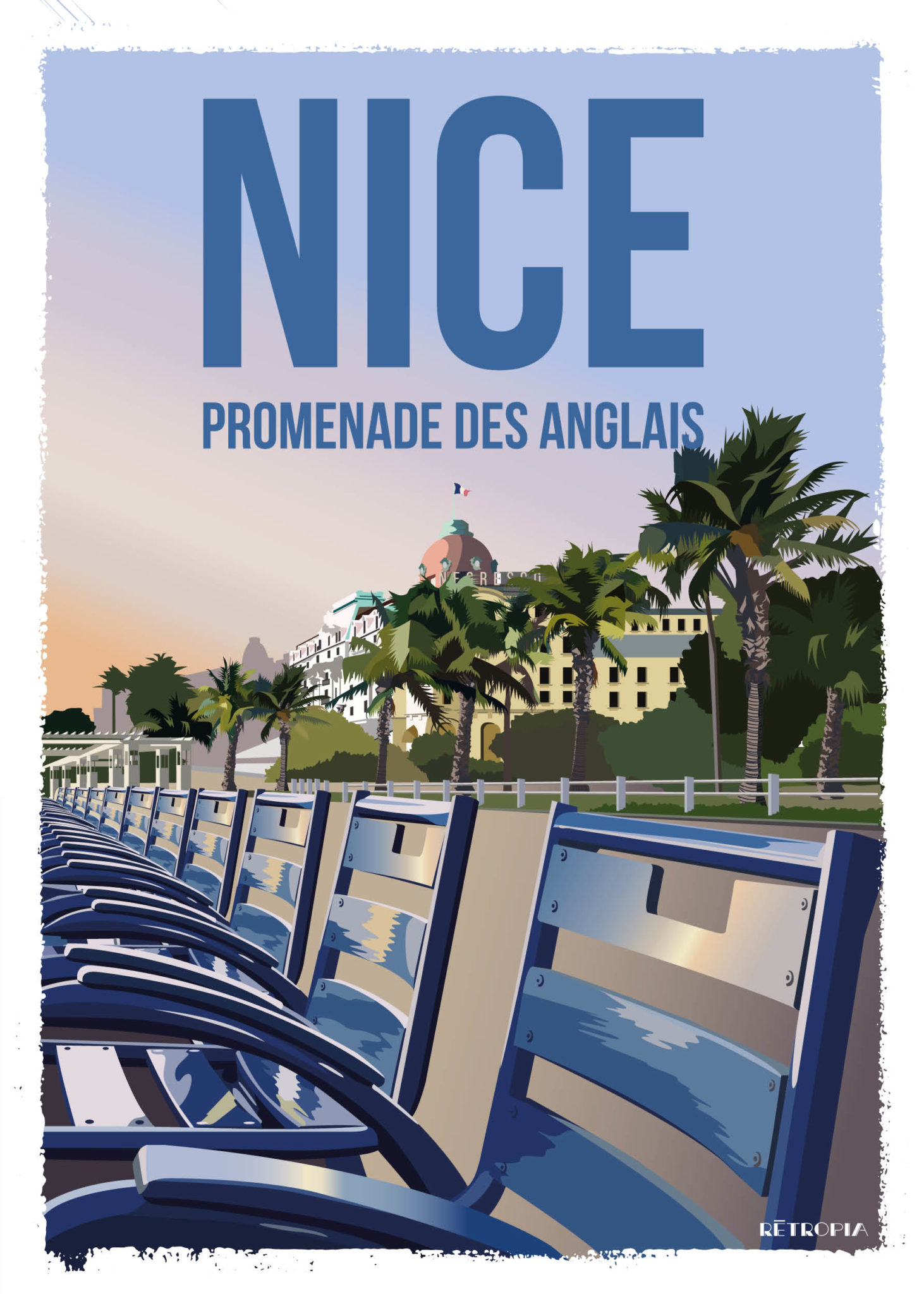 Nice la promenade des Anglais - Affiche décorative Retropia