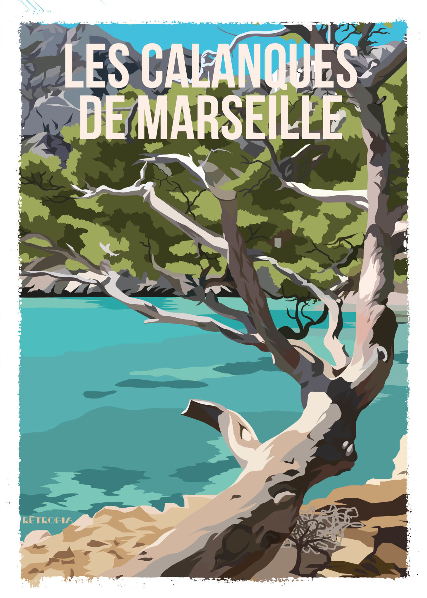 Calanques de Marseille - Affiche décorative Retropia