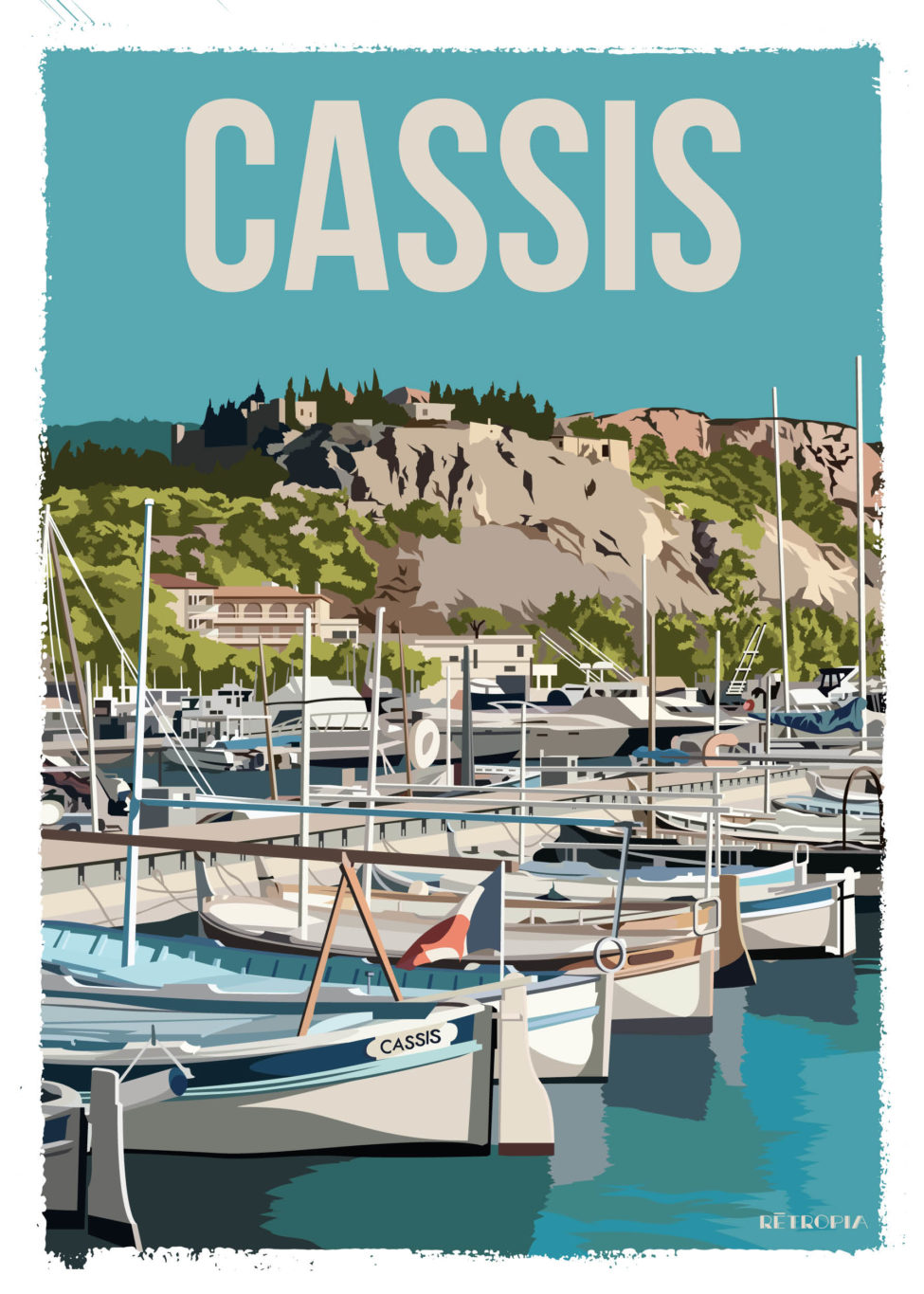 Le Fort et le port, Cassis - Affiche décorative Retropia